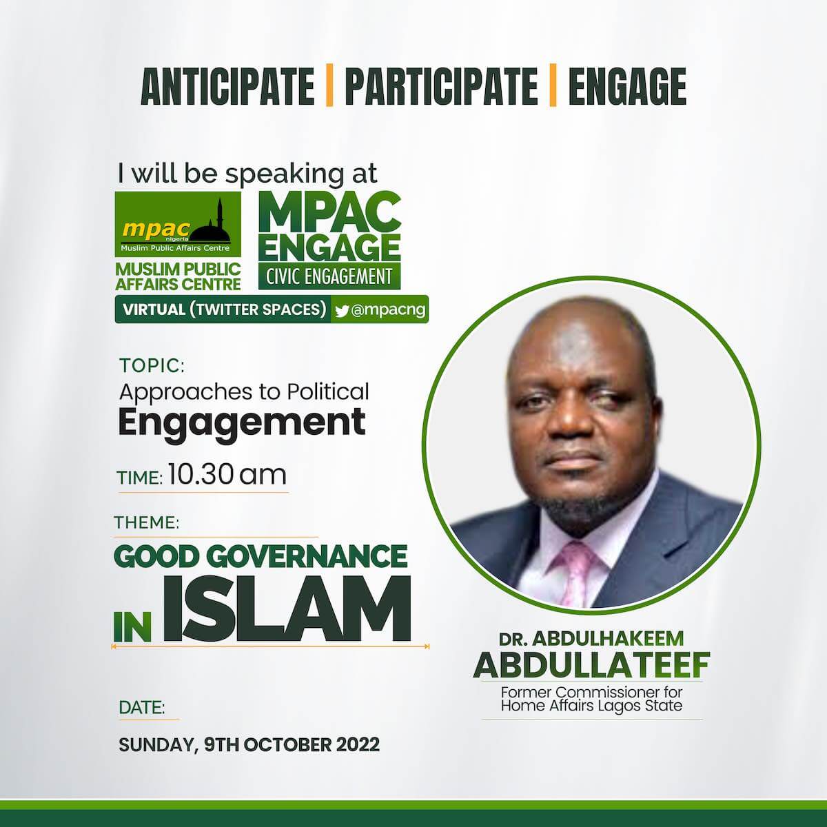 MPAC “Engage!” Campaign: Meet Dr Abdulhakeem Abullateef – MPAC Nigeria